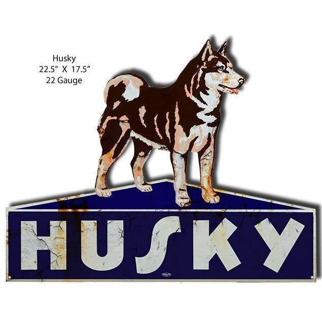 Aged Husky Metal Sign – Grease Monkey Garage