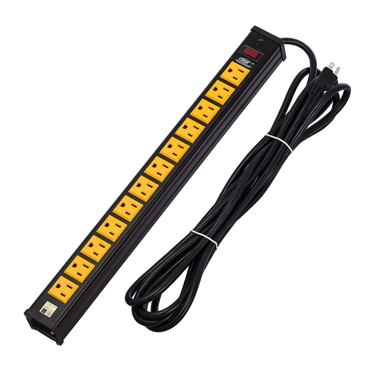 CRST 12 Outlets Heavy Duty Metal Power Strip, 15FT Extension Power Cor ...