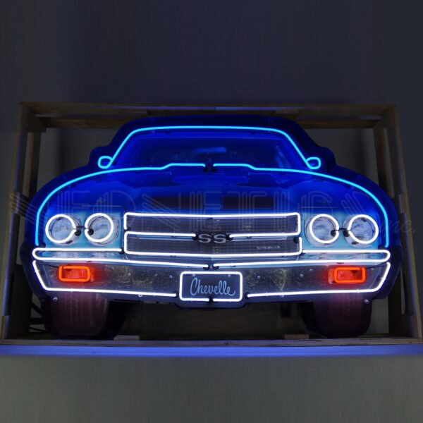Chevelle Grill Neon Sign in Steel Can – Grease Monkey Garage