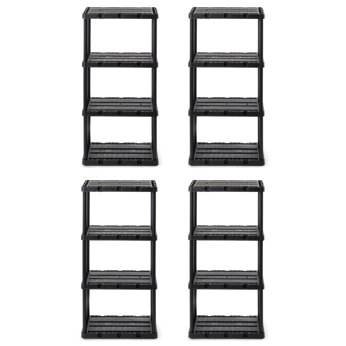 Gracious Living 4 Shelf Knect-A-Shelf Solid Light Duty Storage Unit, B ...