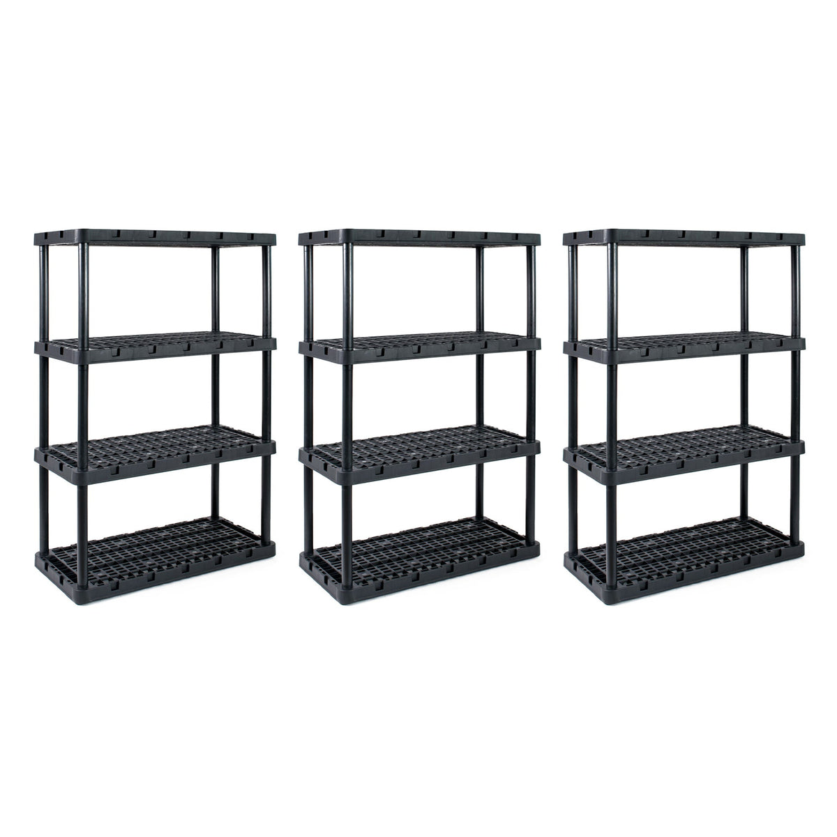 Gracious Living 4 Shelf Knect A Shelf Ventilated Storage Unit, Black ...