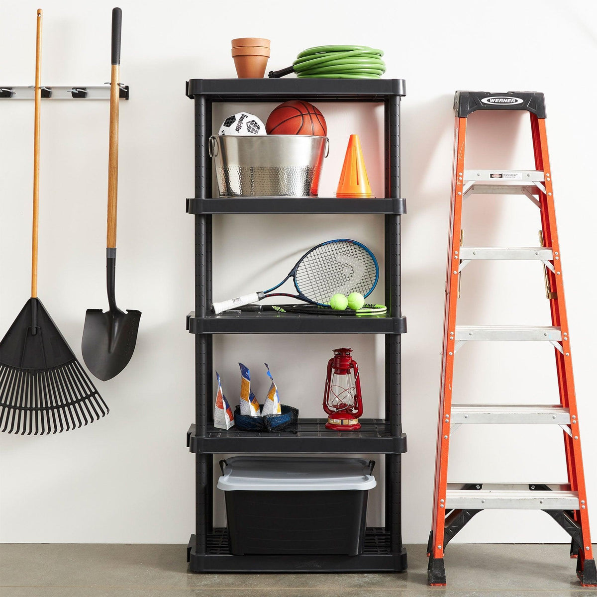 Gracious Living 5 Shelf Adjustable Ventilated Medium Duty Shelving Uni ...