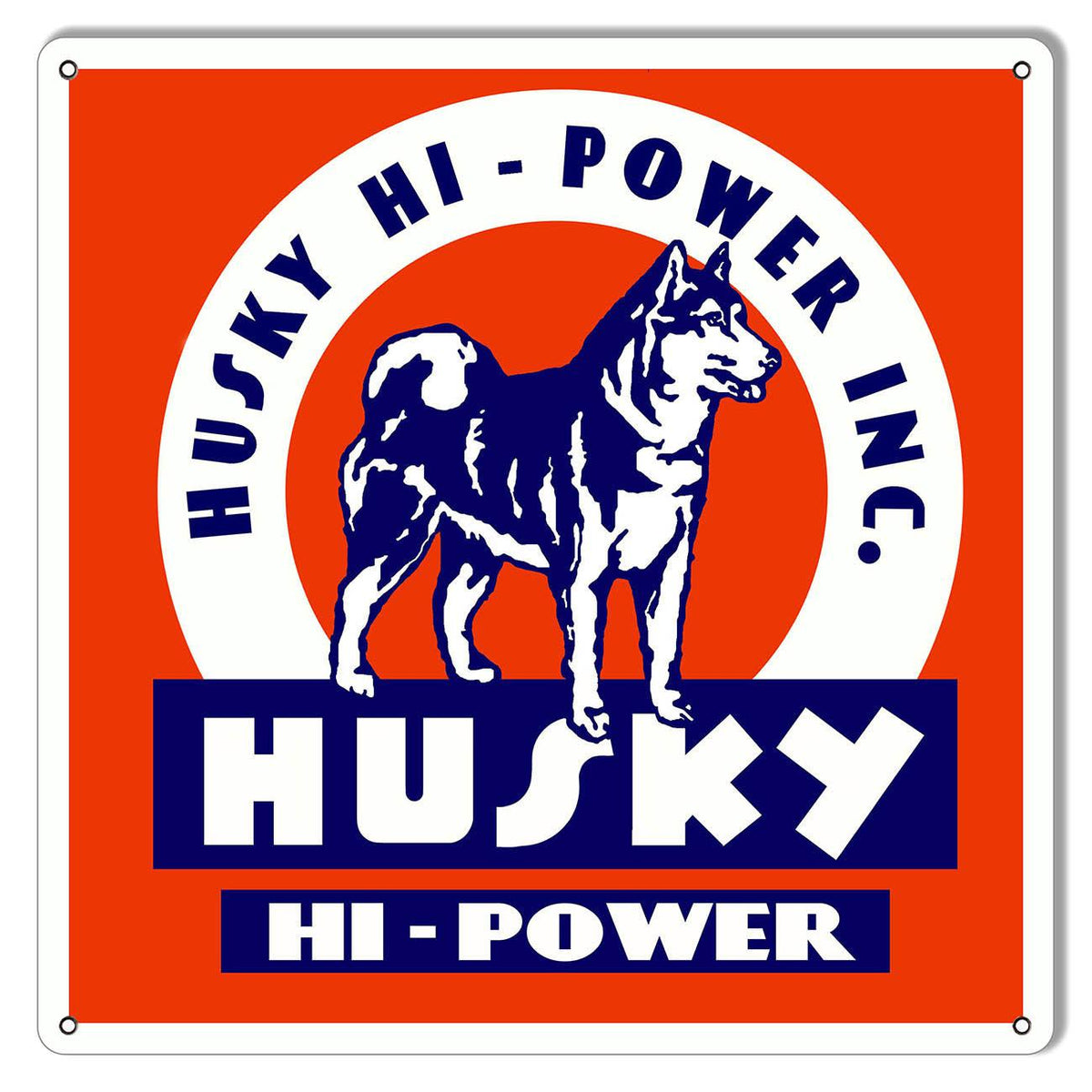 Husky Hi-Power Gasoline Metal Sign – Grease Monkey Garage