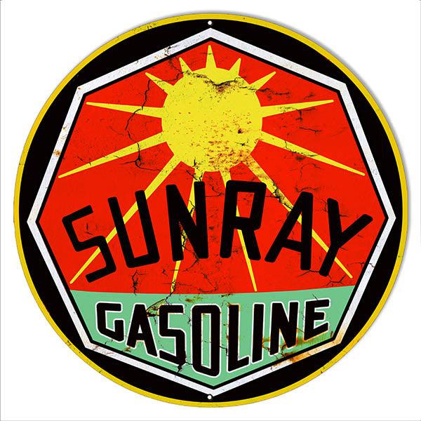 Sunray Gasoline Metal Sign – Grease Monkey Garage