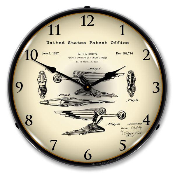 1937 Packard Radiator Cap - Hood Ornament Patent Backlit LED Clock ...