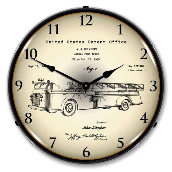 1939 Fire Truck Patent Backlit LED Clock – Grease Monkey Garage