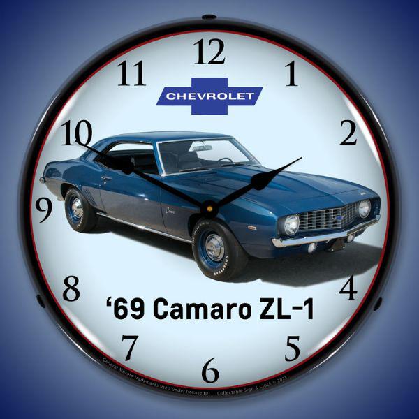 1969 Camaro ZL-1 Backlit LED Clock – Grease Monkey Garage