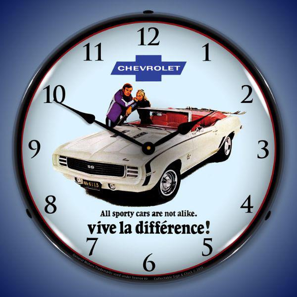 1969 RS SS Camaro Convertible Backlit LED Clock – Grease Monkey Garage