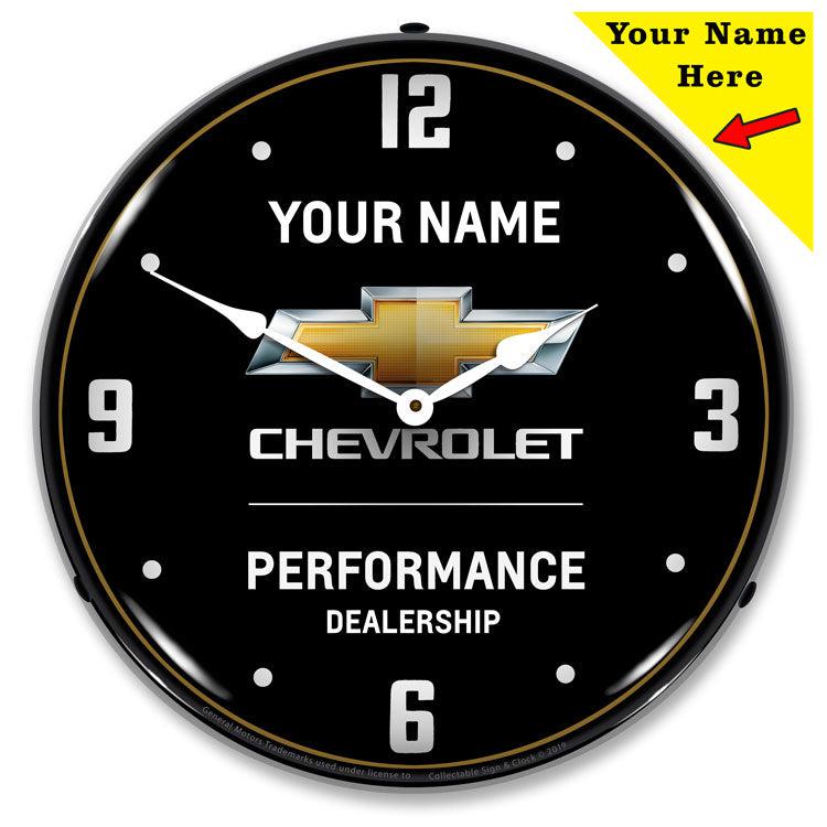 Add Your Name Chevrolet Performance 2 Backlit LED Clock – Grease Monkey ...