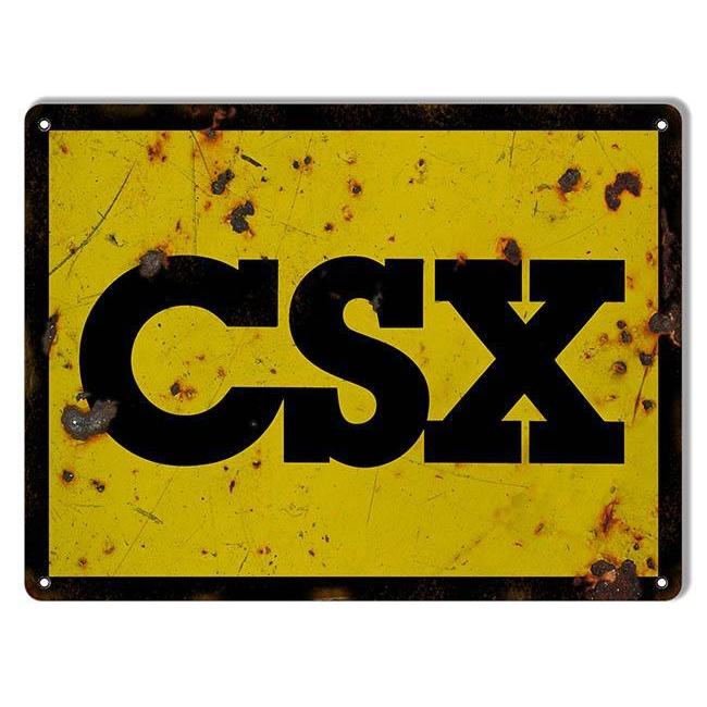 Aged CSX Railroad Metal Sign – Grease Monkey Garage