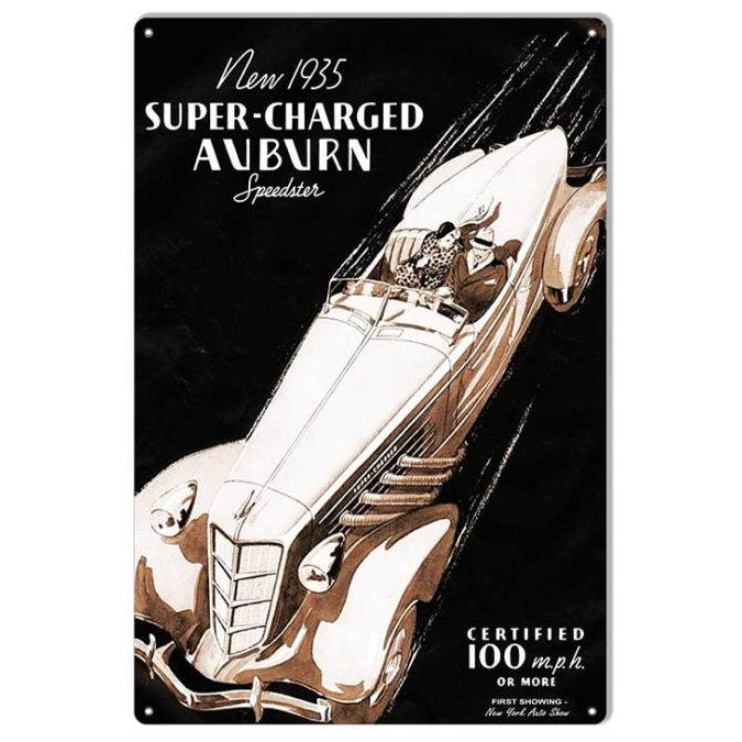 Auburn Speedster Metal Sign – Grease Monkey Garage