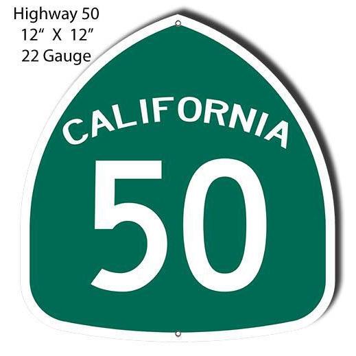 California Highway 50 Laser Cut Metal Sign – Grease Monkey Garage