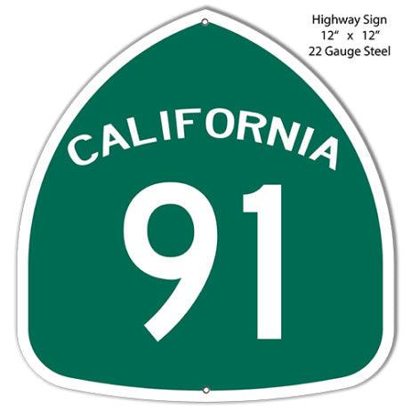 California Highway 91 Laser Cut Metal Sign – Grease Monkey Garage