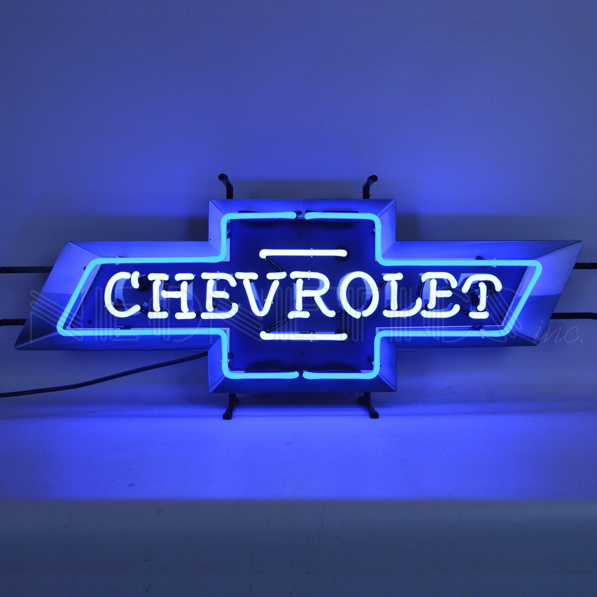 Neonetics Chevrolet Bowtie Neon Sign with Backing | Grease Monkey Garage