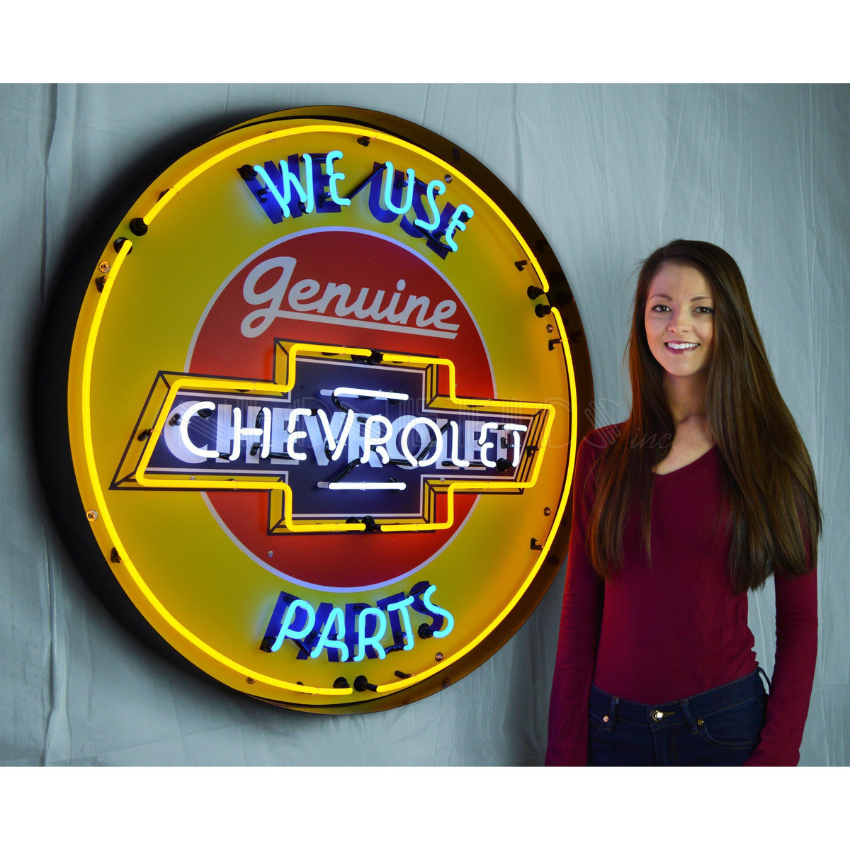 Neonetics Chevrolet Neon Sign in Steel Can (36") | Grease Monkey Garage