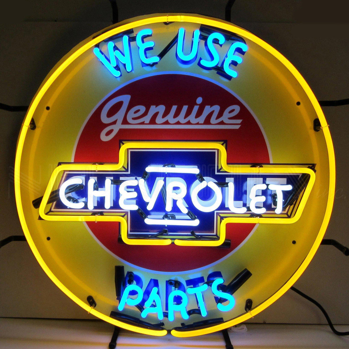 Neonetics Chevrolet Parts Neon Sign with Backing | Grease Monkey Garage