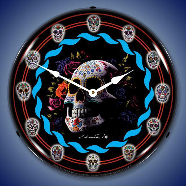 Day of the Dead Backlit LED Clock – Grease Monkey Garage
