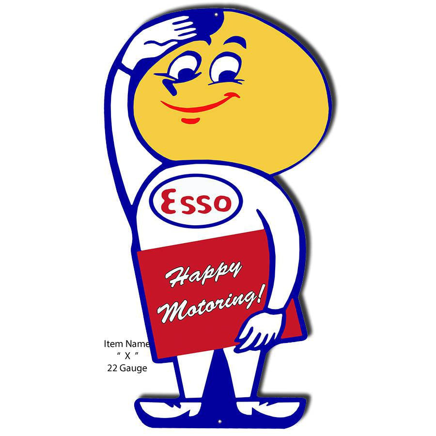 Esso Happy the Oil Drop Man Laser Cut Metal Sign – Grease Monkey Garage