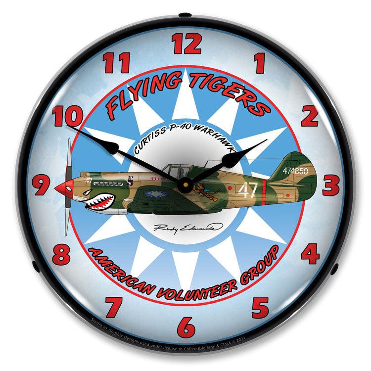 Flying Tigers LED Clock – Grease Monkey Garage