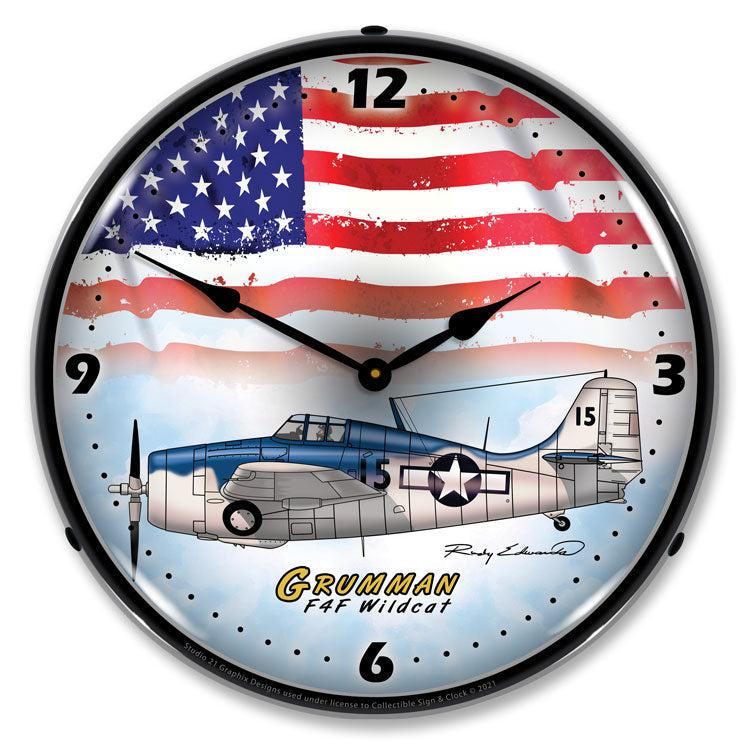 Grumman F4F Wildcat LED Clock – Grease Monkey Garage
