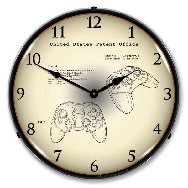Microsoft XBox Controller 2001 Patent Backlit LED Clock – Grease Monkey ...