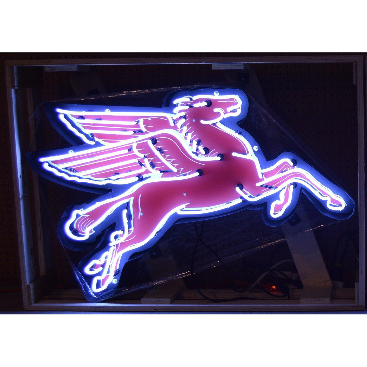 Neonetics Pegasus Facing Right Shaped Neon Sign in Steel Can, 42" X 28 ...