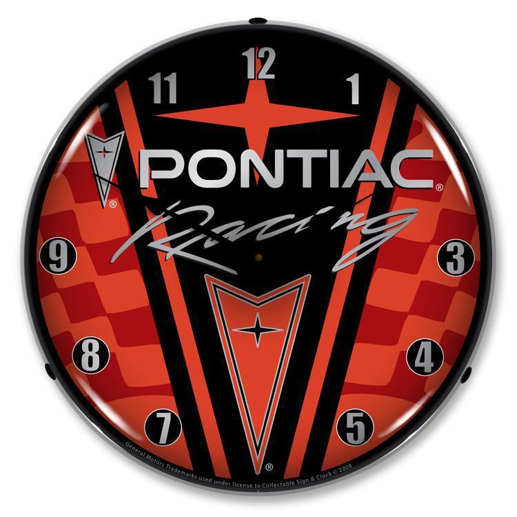 Pontiac Racing Backlit LED Clock – Grease Monkey Garage