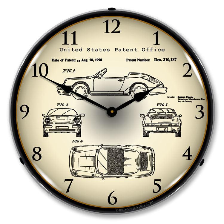 Porsche 911 1990 Patent Backlit LED Clock – Grease Monkey Garage