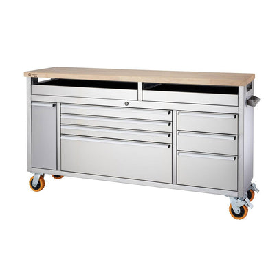 Trinity Professional Stainless Steel Rolling Workbench 72" x 19" - The ...