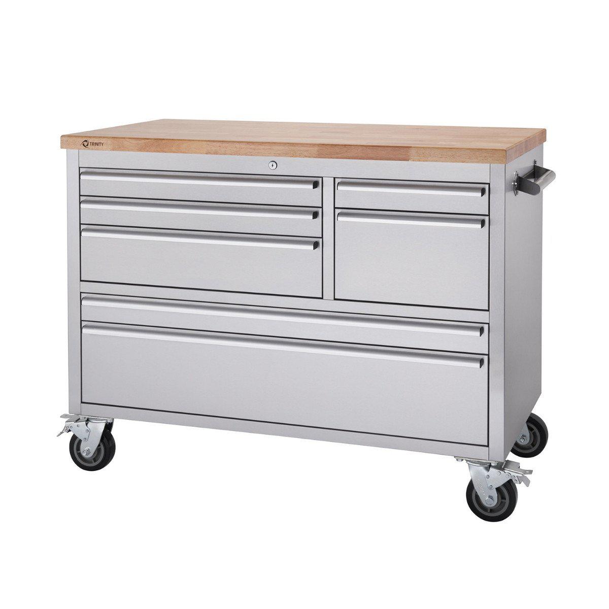 Trinity Stainless Steel Rolling Workbench 48" x 26" - The Ultimate ...