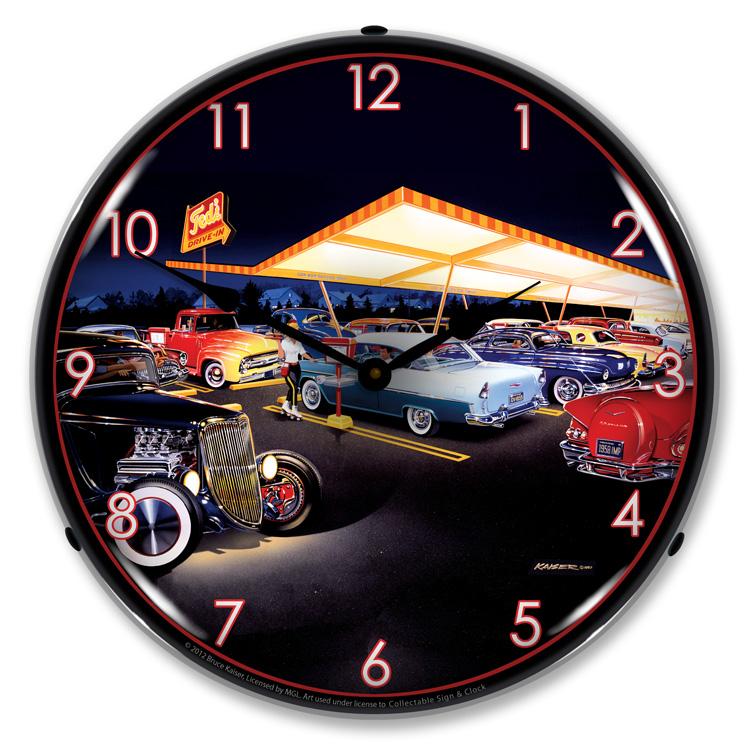 Teds Drive In LED Clock – Grease Monkey Garage