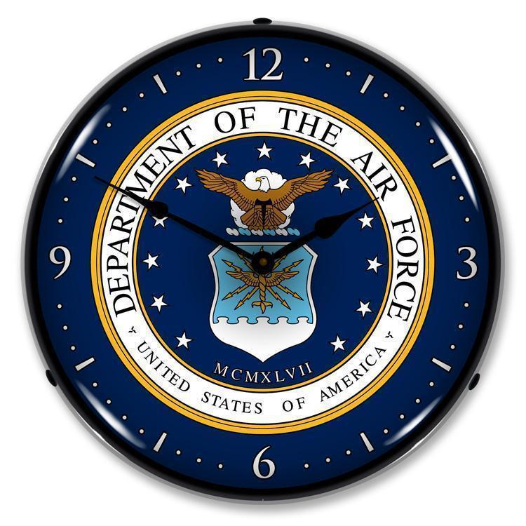 US Air Force Seal Backlit LED Clock – Grease Monkey Garage