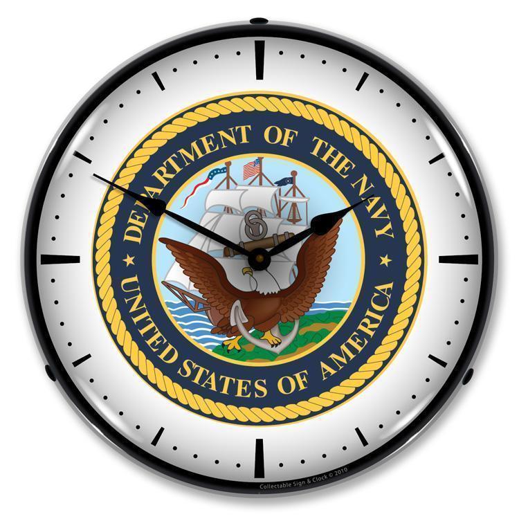 US Navy Seal Backlit LED Clock – Grease Monkey Garage